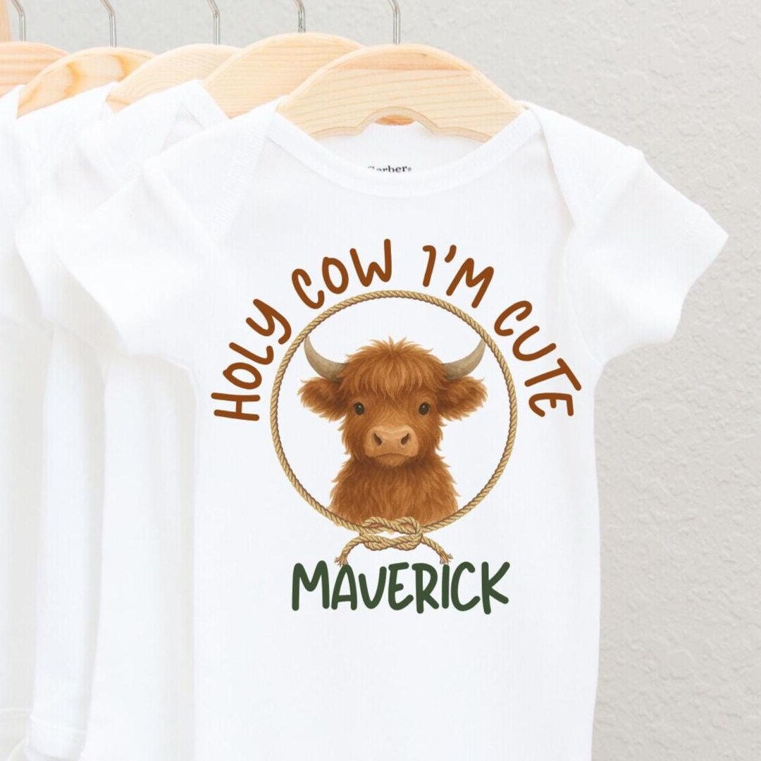 Holy Cow I'm Cute Baby Outfit, Boho Newborn Clothes, Baby Shower Gift ...