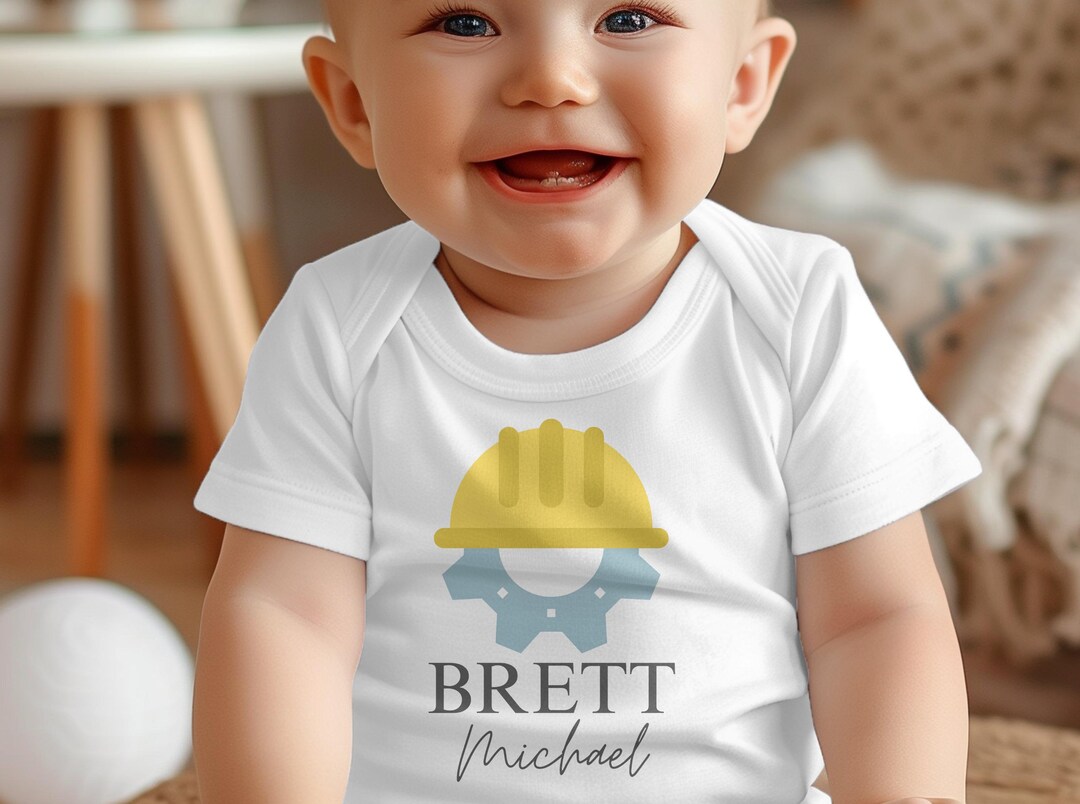 Engineer Baby Boy Coming Home Outfit, Construction Tools Shirt, Newborn ...