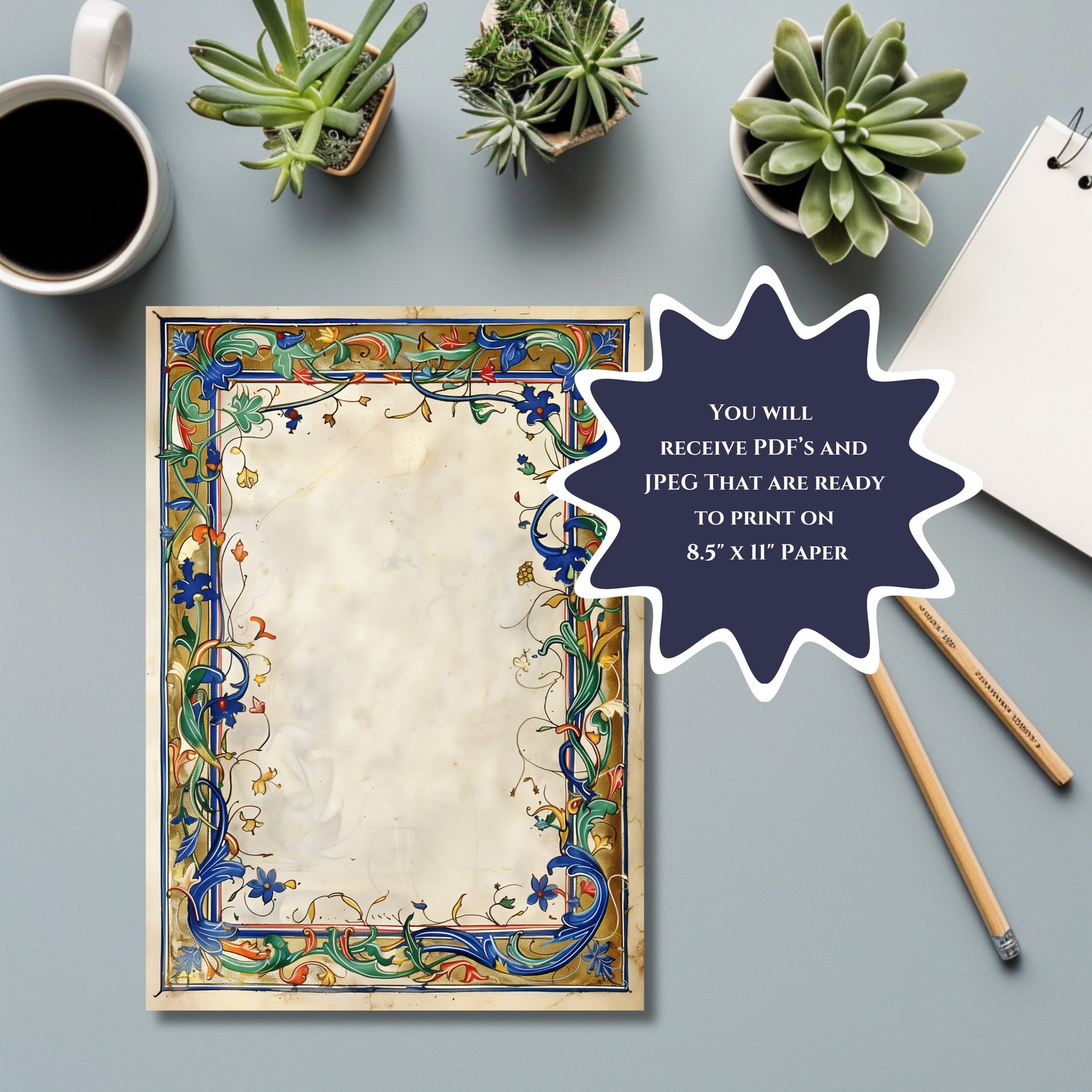 Printable Journal Kit Frames - 16 Half Page Images for Scrapbooking ...