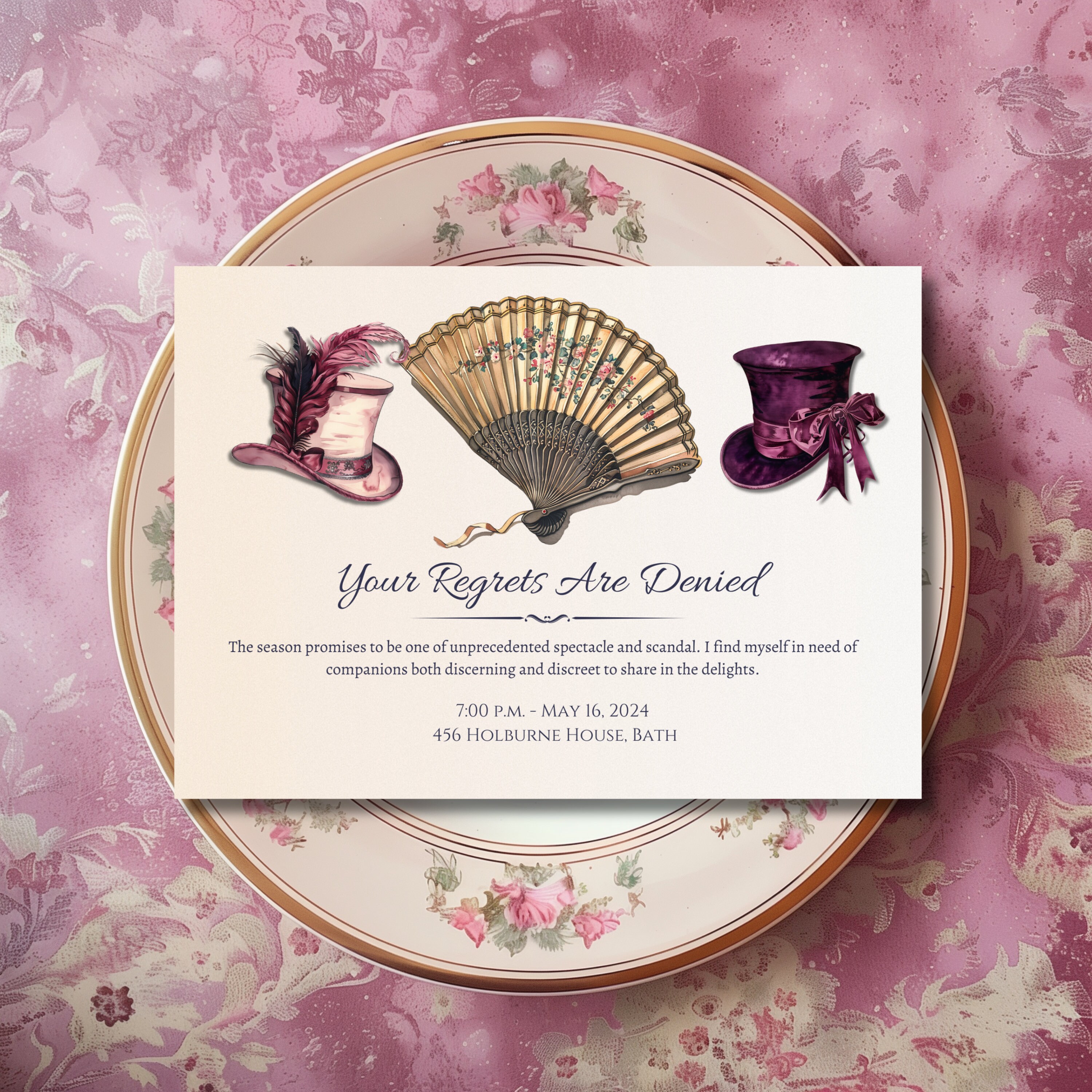 Editable Regency Watch Party Invitation for Fans of Historical Romance ...