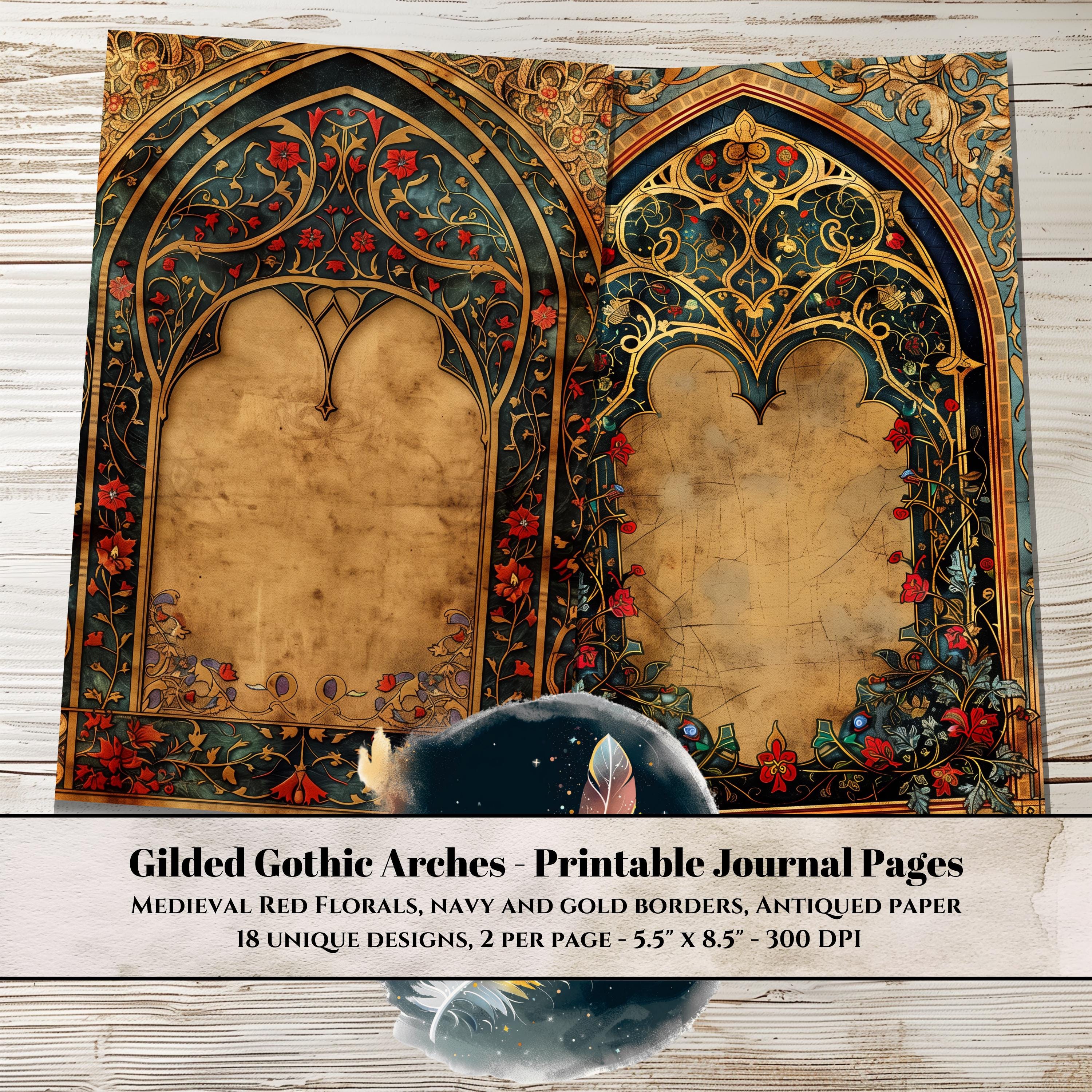 Printable Journal Kit - 18 Half Page Images for Scrapbooking & Junk ...