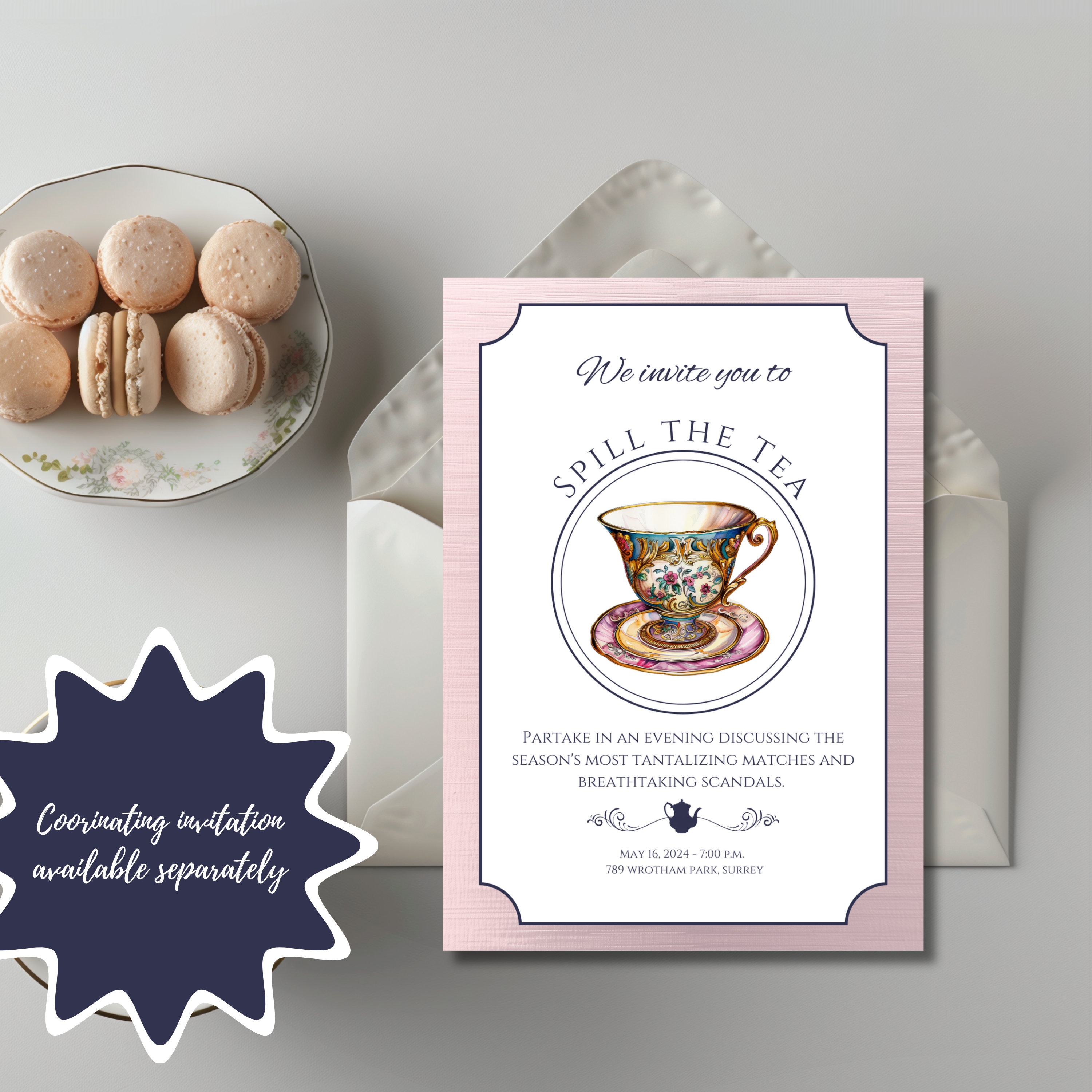 Afternoon Tea Editable Menu - Tasting Menu for High Tea Party With ...