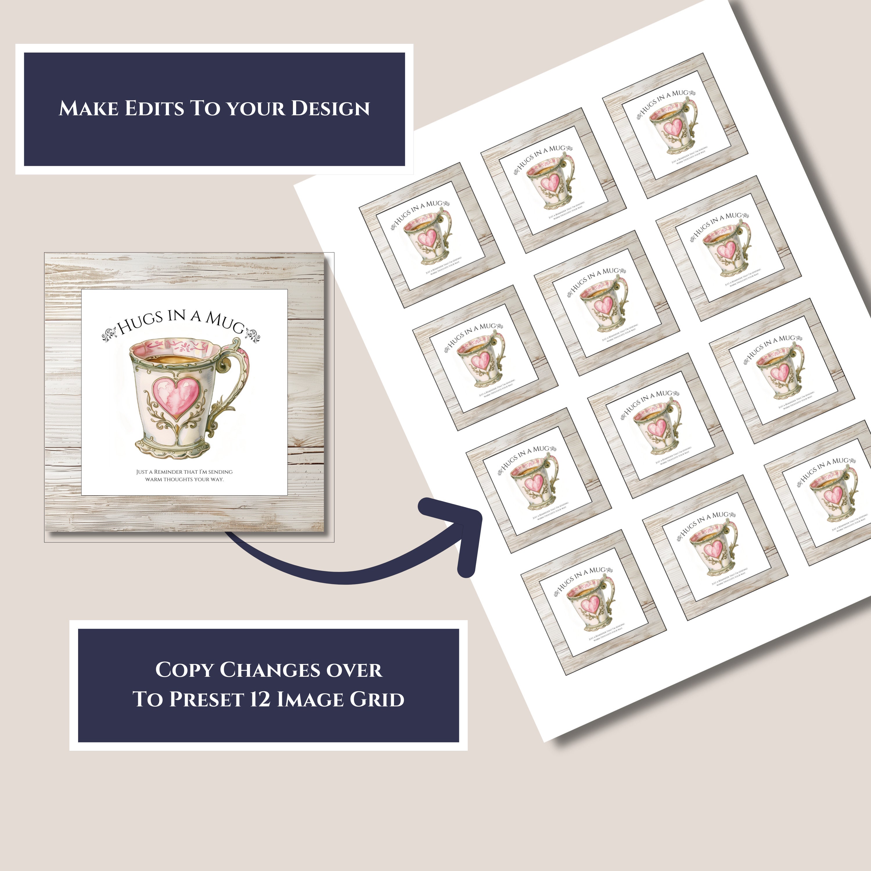 Editable Friendship Gift Tags Thinking of You Nurture Notes Hugs in a ...