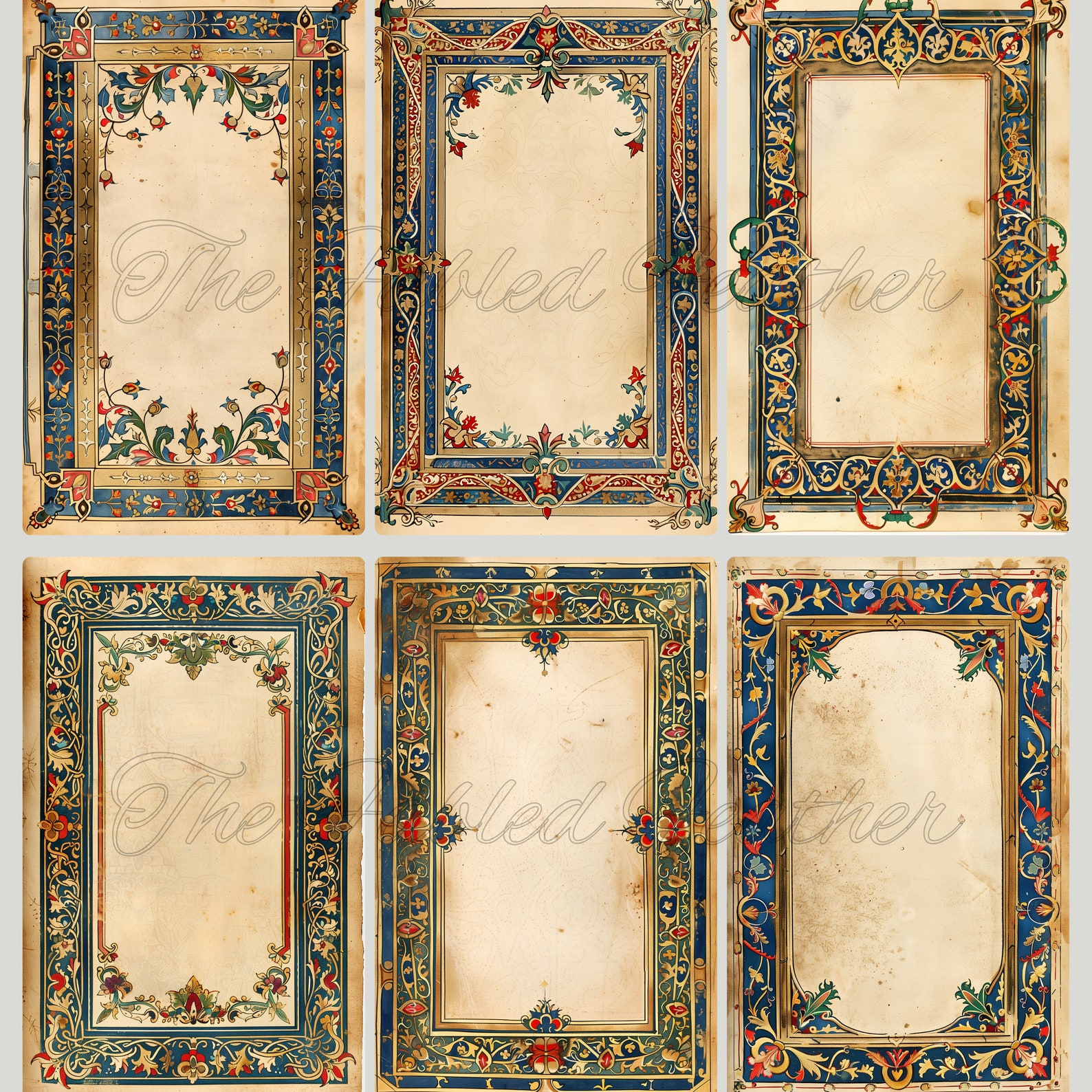 Printable Journal Kit Frames - 20 Half Page Images for Scrapbooking ...