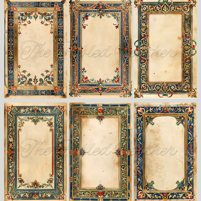 Printable Journal Kit Frames - 20 Half Page Images for Scrapbooking ...