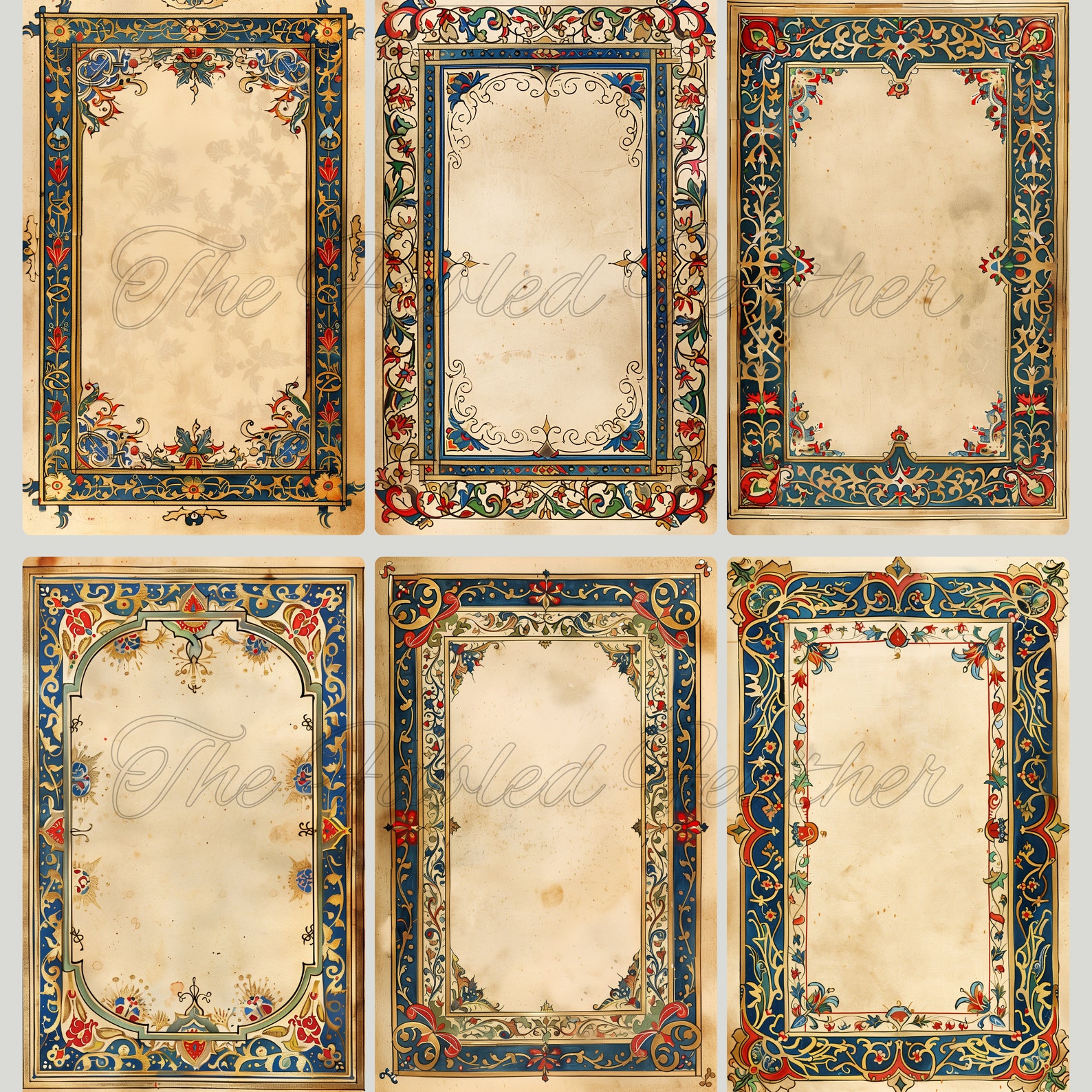 Printable Journal Kit Frames - 20 Half Page Images for Scrapbooking ...