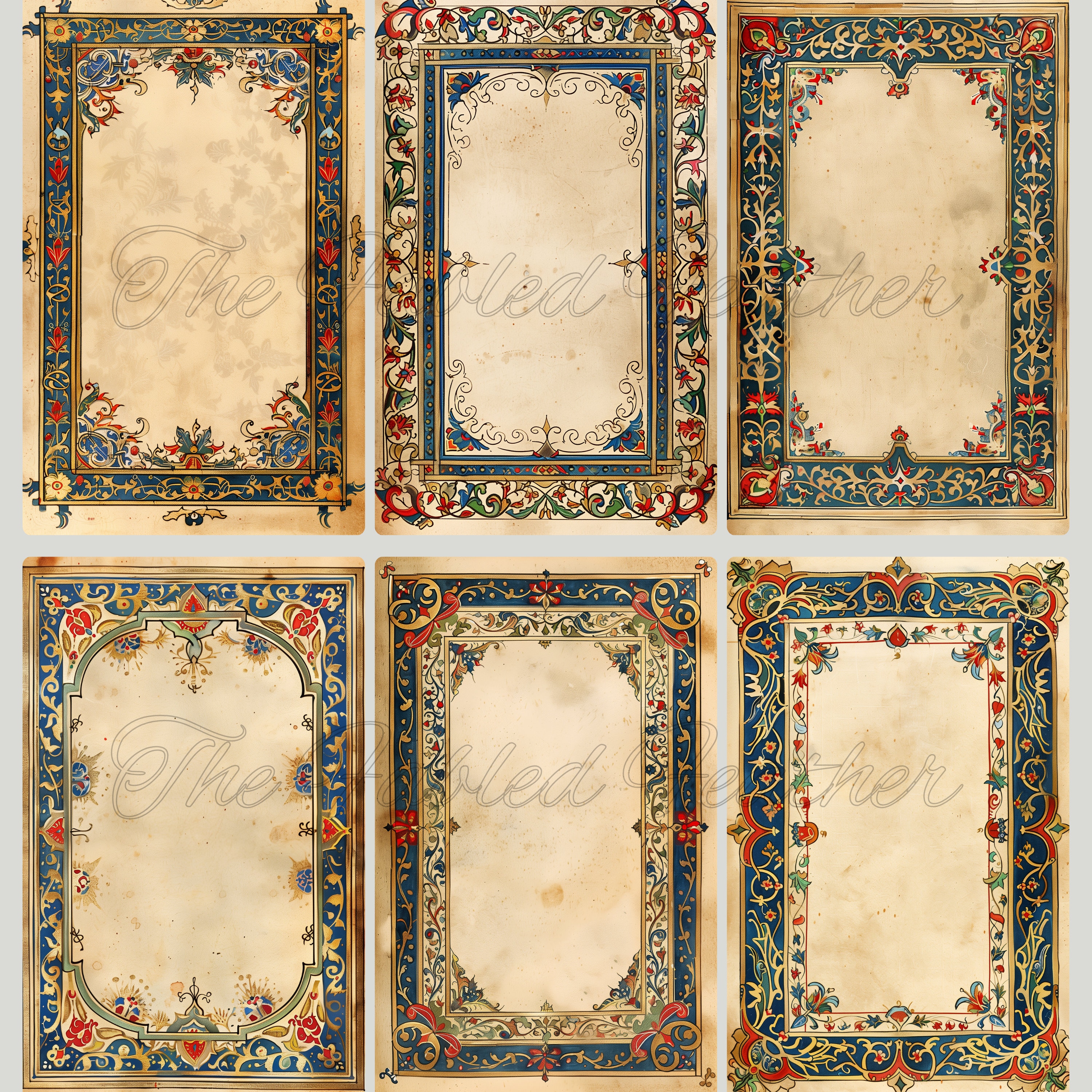 Printable Journal Kit Frames - 20 Half Page Images for Scrapbooking ...