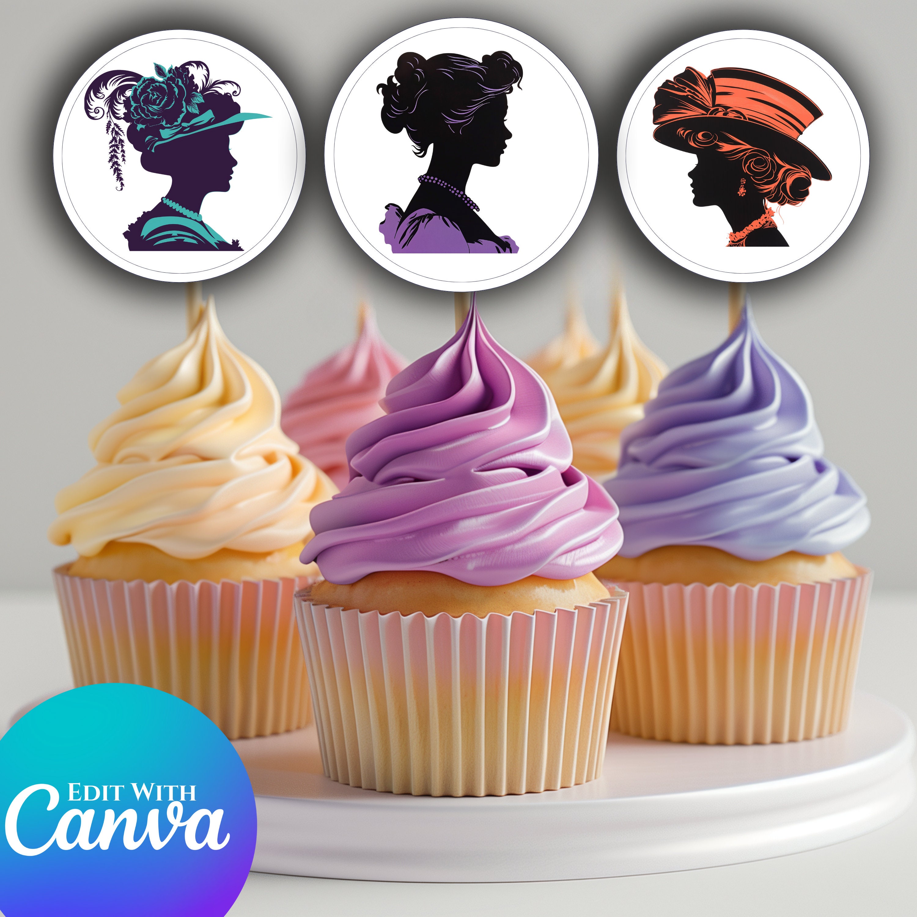Printable Cake Toppers, Place Cards, Food Labels - 12 Designs With ...