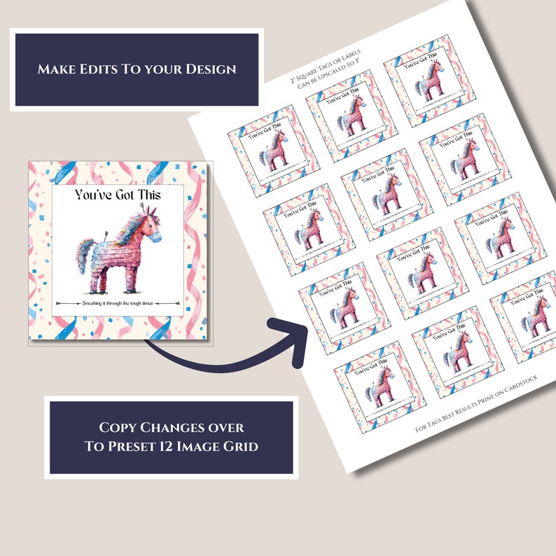 Editable Friendship Gift Tags - Thinking of You Nurture Notes - Pin the ...