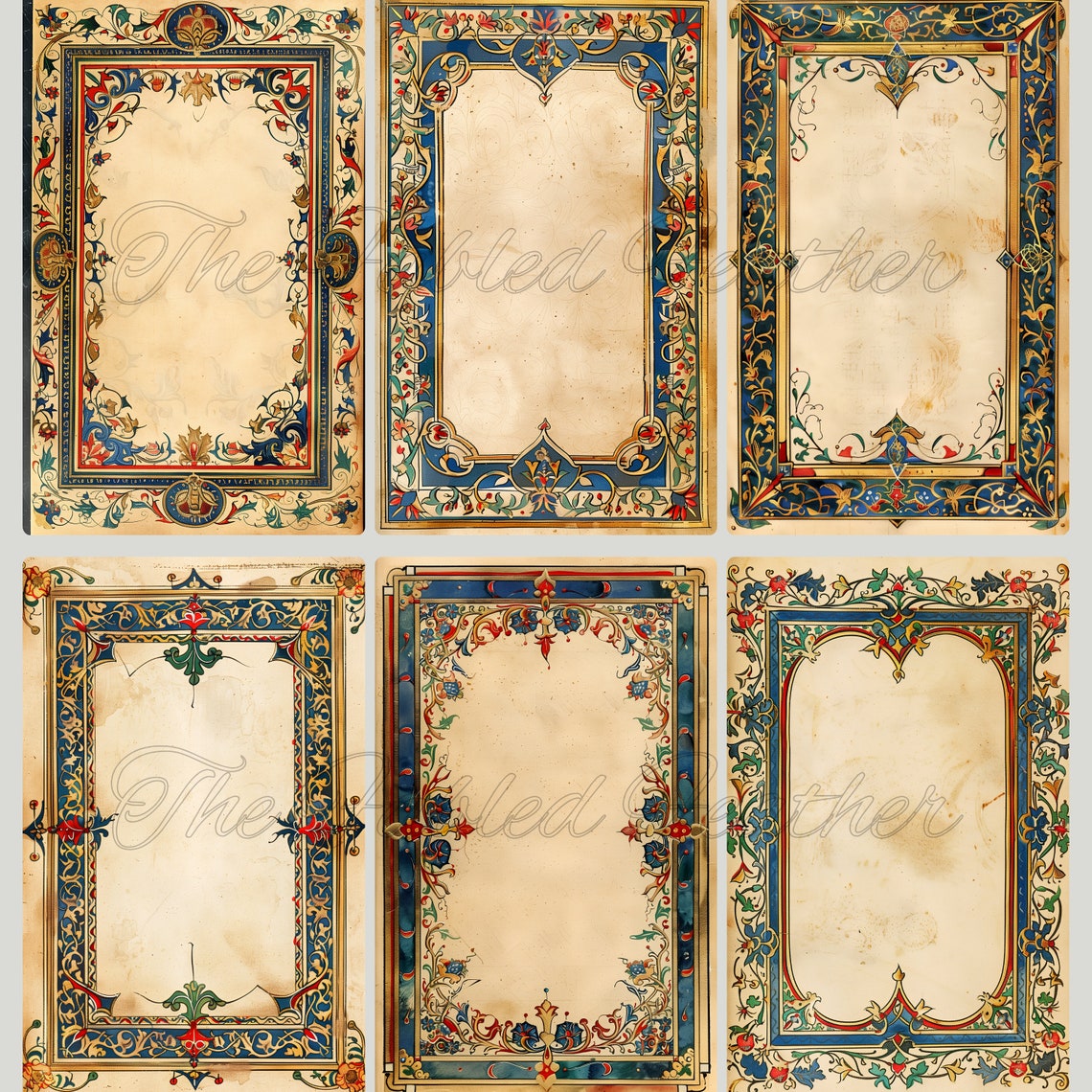 Printable Journal Kit Frames - 20 Half Page Images for Scrapbooking ...