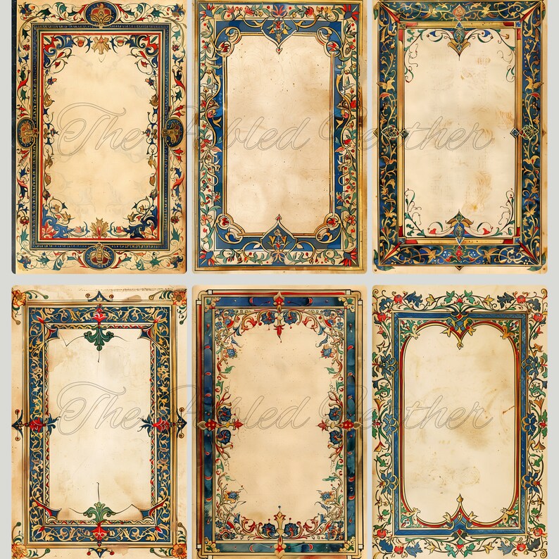Printable Journal Kit Frames - 20 Half Page Images for Scrapbooking ...
