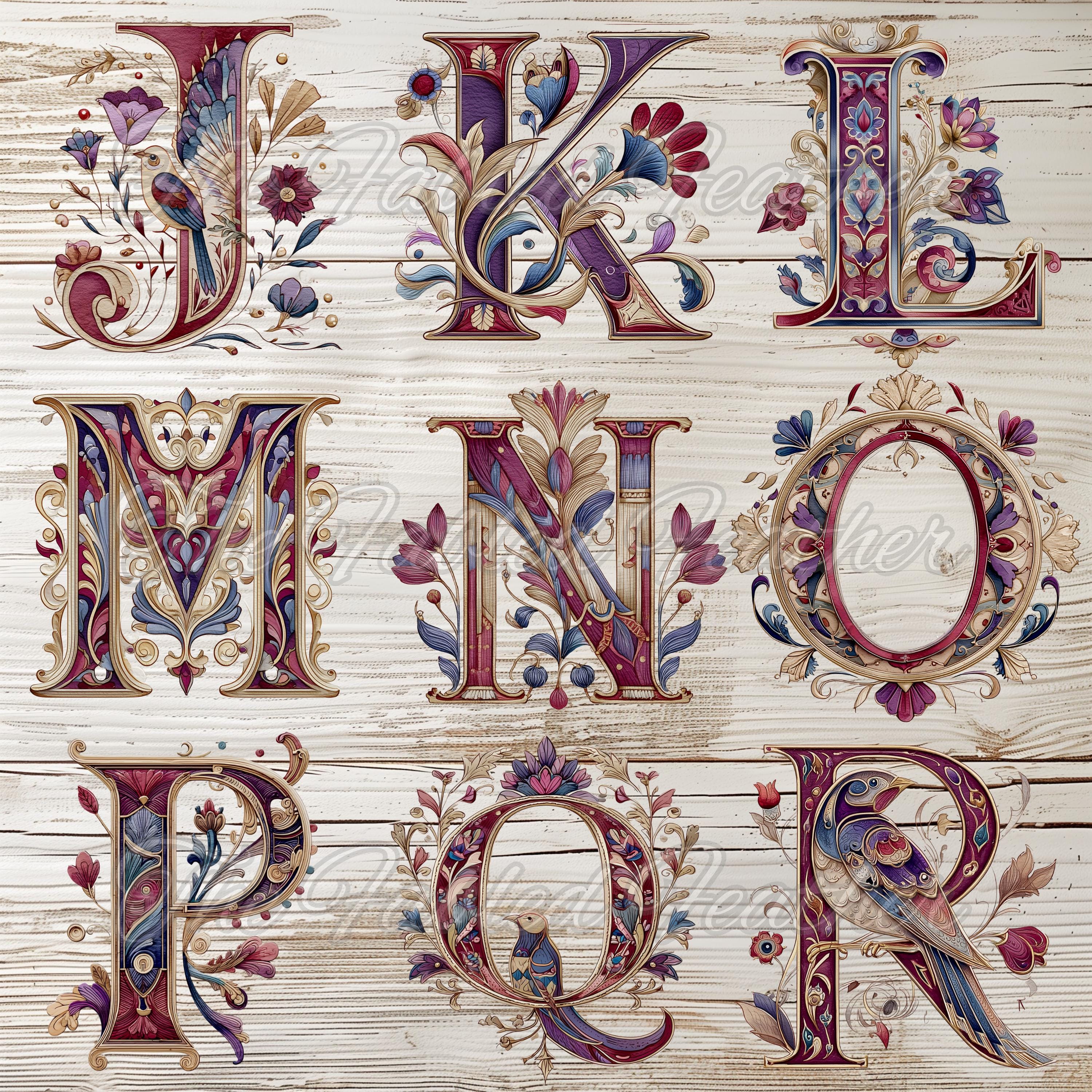Illuminated Letters Clipart: Transparent PNG - Alphabet and Numbers ...