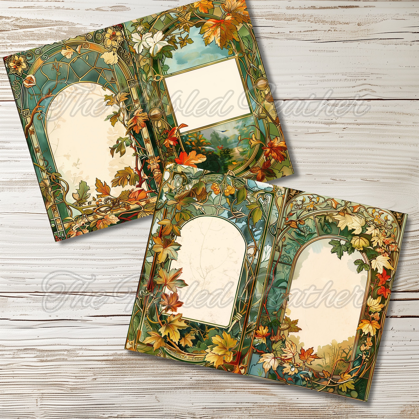 Printable Journal Kit Frames - 18 Half Page Images for Scrapbooking ...