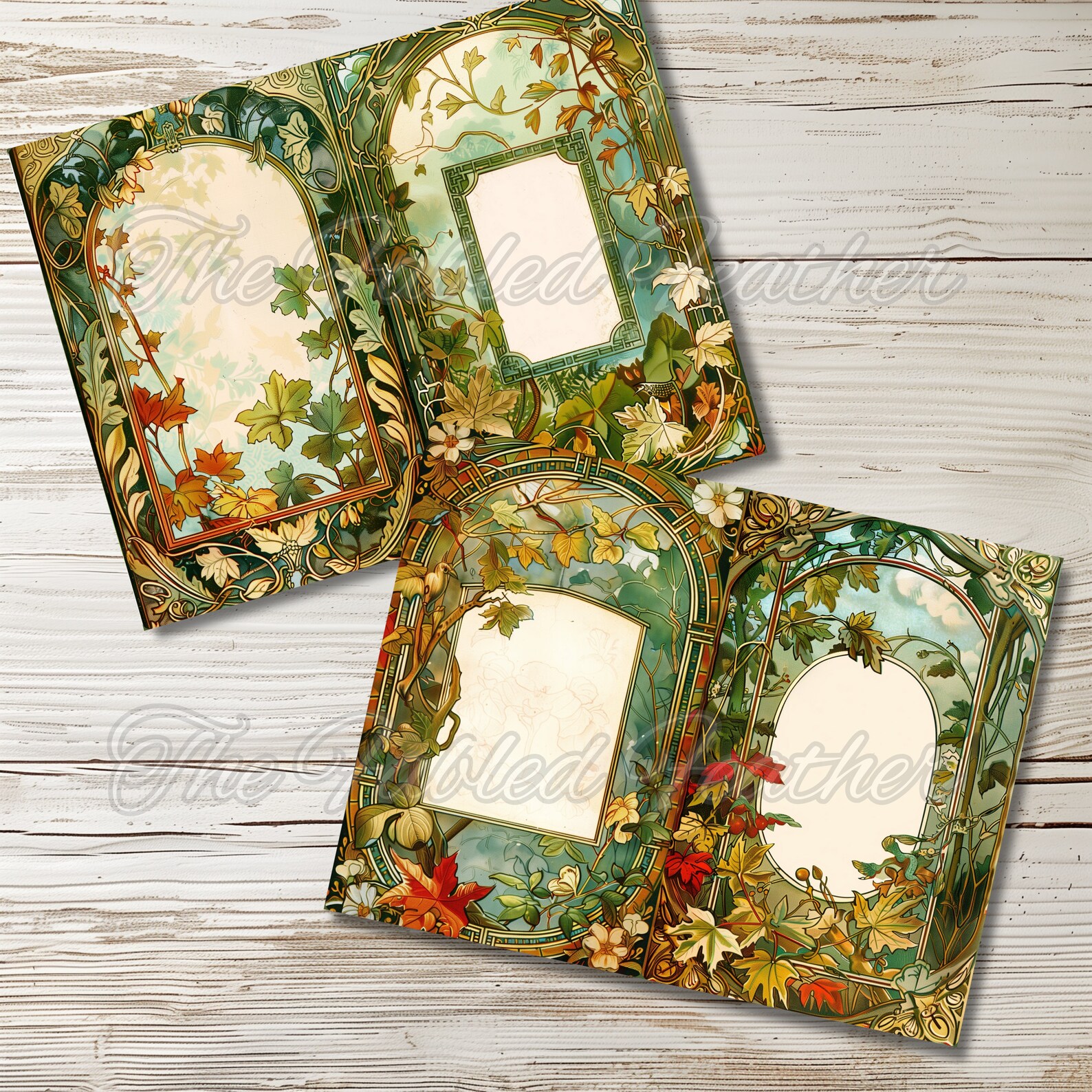 Printable Journal Kit Frames - 18 Half Page Images for Scrapbooking ...