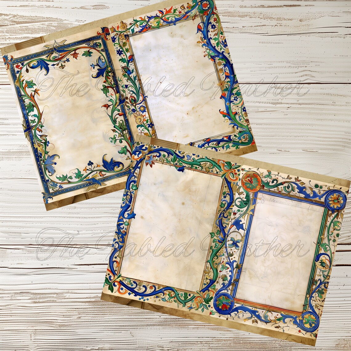 Printable Journal Kit Frames - 16 Half Page Images for Scrapbooking ...