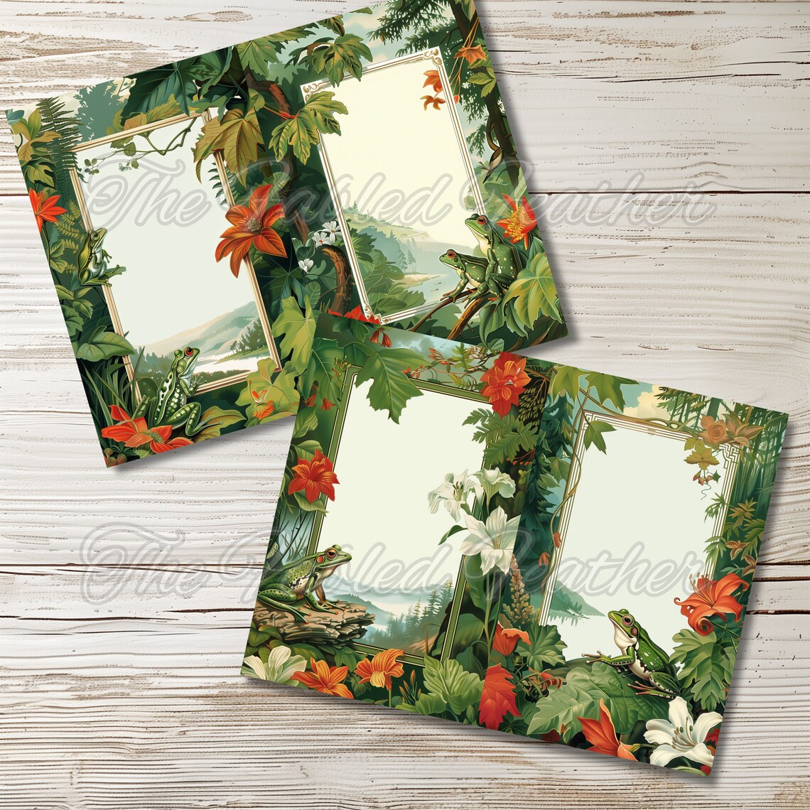 Printable Journal Kit Frames - 18 Half Page Images for Scrapbooking ...