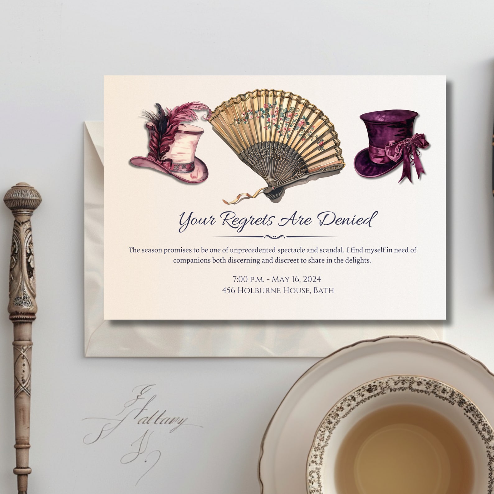 Editable Regency Watch Party Invitation for Fans of Historical Romance ...