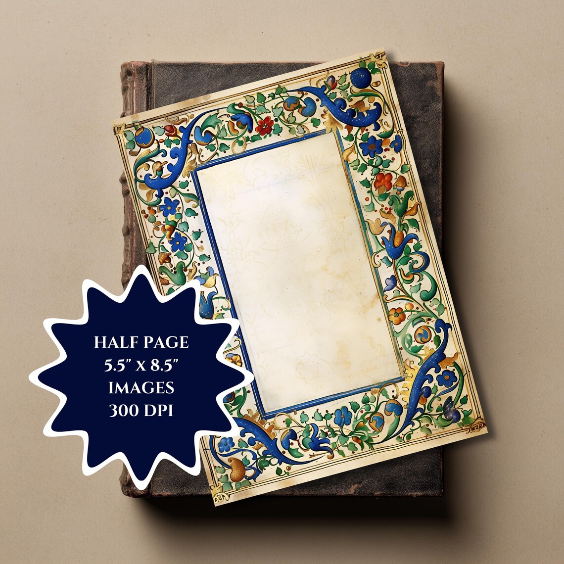 Printable Journal Kit Frames - 16 Half Page Images for Scrapbooking ...