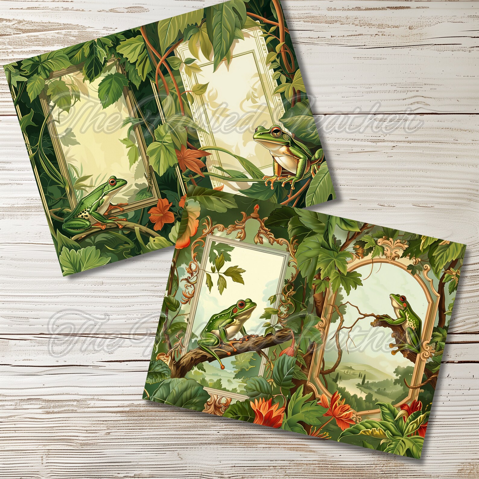 Printable Journal Kit Frames - 18 Half Page Images for Scrapbooking ...