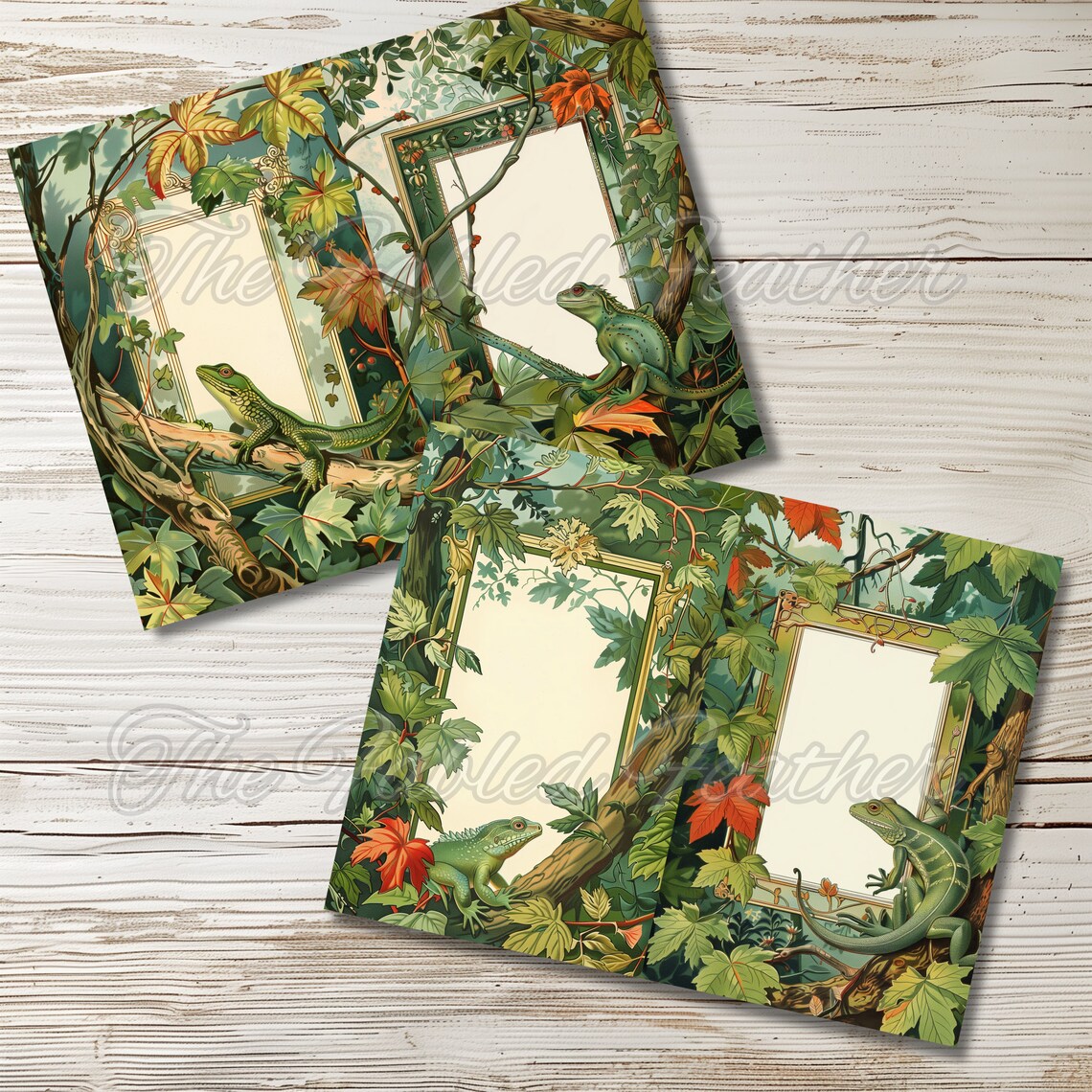 Printable Journal Kit Frames - 18 Half Page Images for Scrapbooking ...