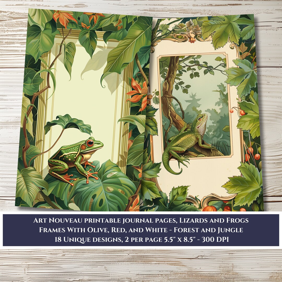Printable Journal Kit Frames - 18 Half Page Images for Scrapbooking ...
