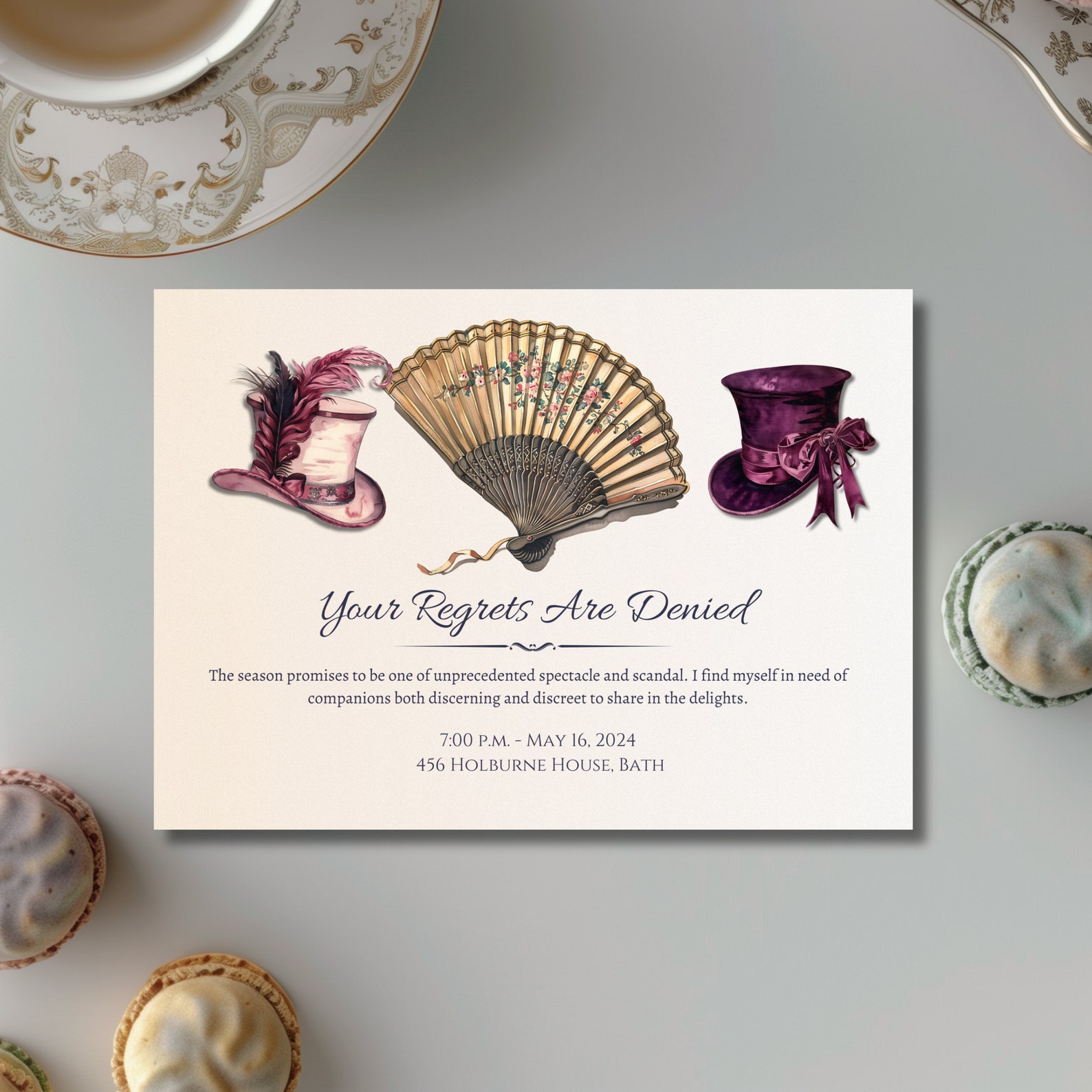 Editable Regency Watch Party Invitation for Fans of Historical Romance ...