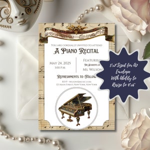Editable Piano Recital Invitation - for Teachers, Performers, or ...