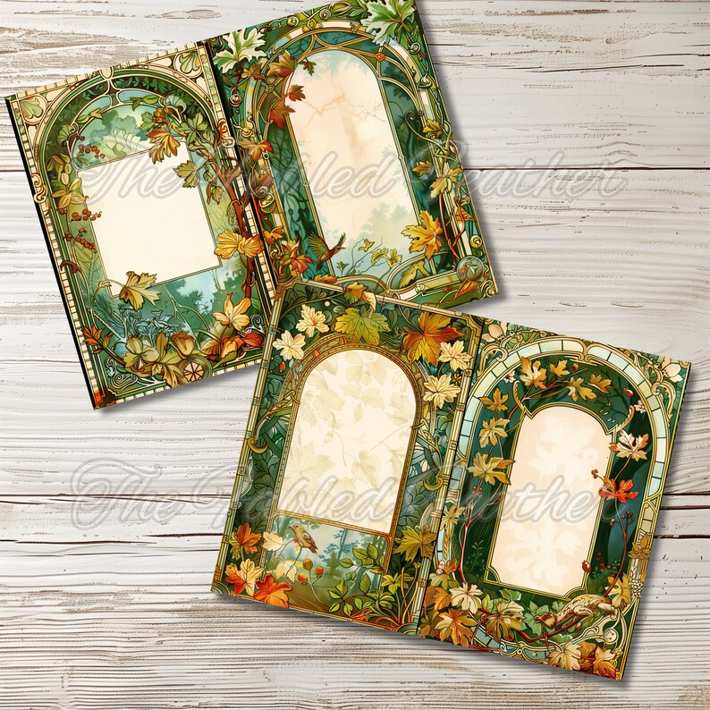 Printable Journal Kit Frames - 18 Half Page Images for Scrapbooking ...