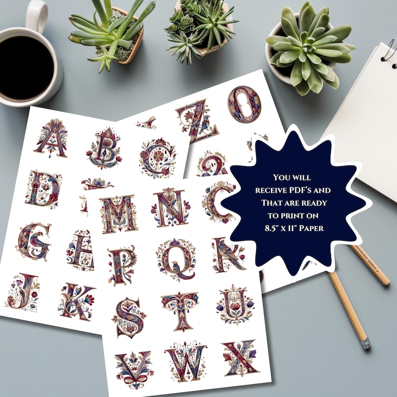 Illuminated Letters Clipart: Transparent PNG - Alphabet and Numbers ...