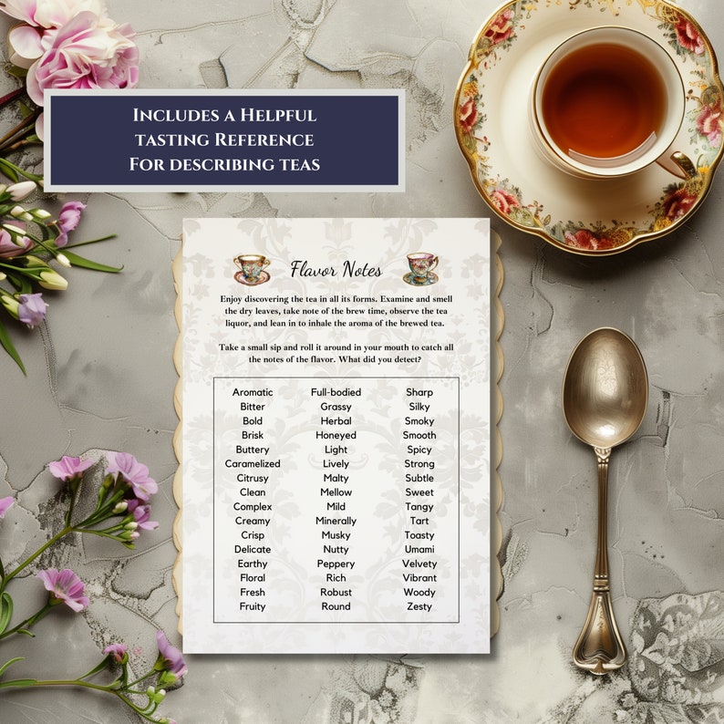 Tea Tasting Journal - Editable Template for Tasting Notes and Tasting ...
