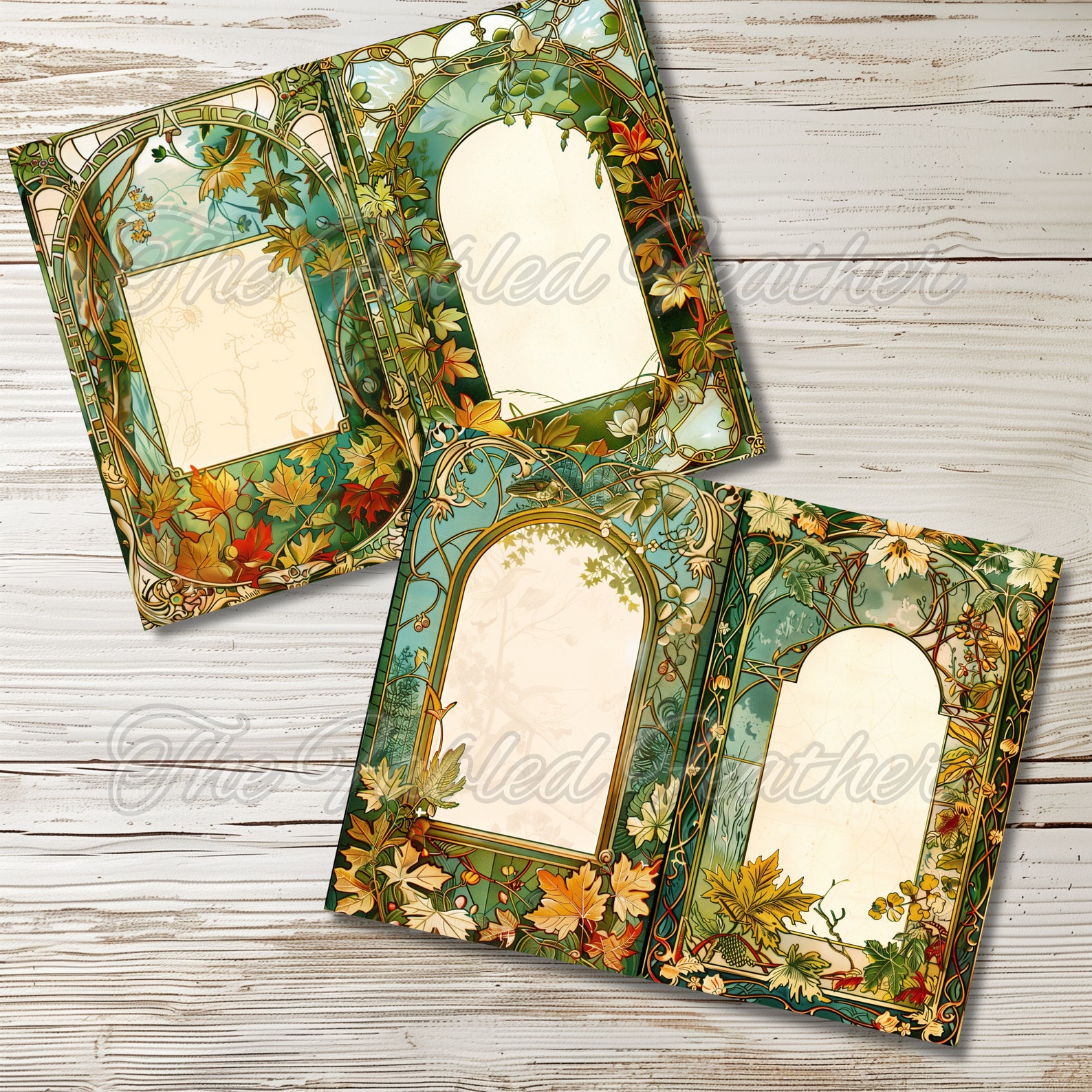 Printable Journal Kit Frames - 18 Half Page Images for Scrapbooking ...