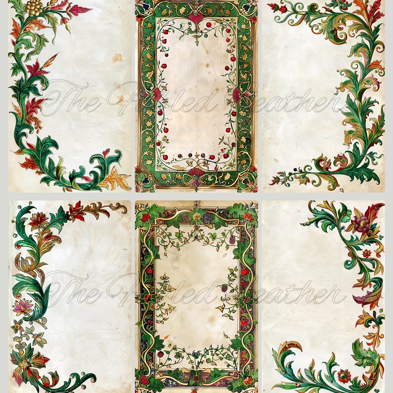 Printable Journal Kit Frames - 20 Half Page Images for Scrapbooking ...