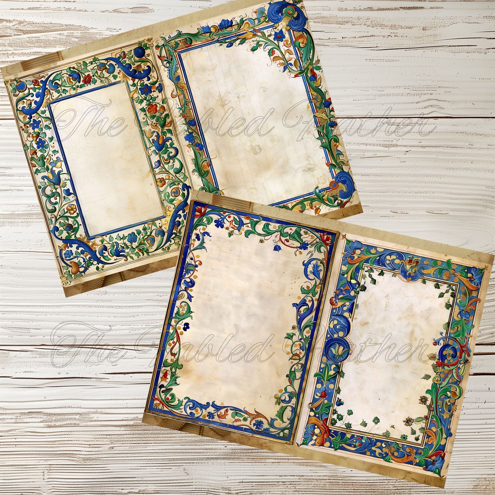 Printable Journal Kit Frames - 16 Half Page Images for Scrapbooking ...