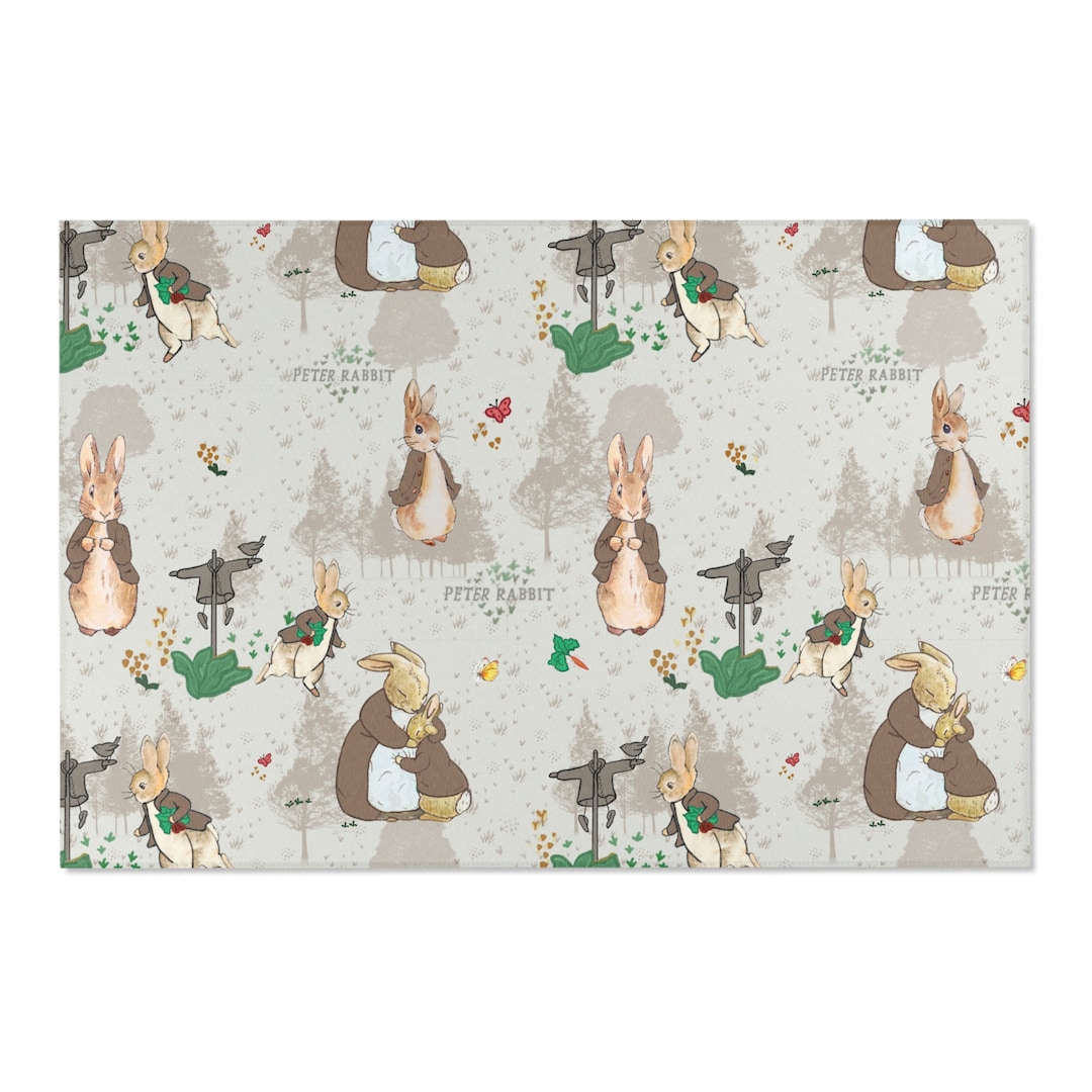 Classic Neutral Peter Rabbit Rug, Nursery Decor - Etsy