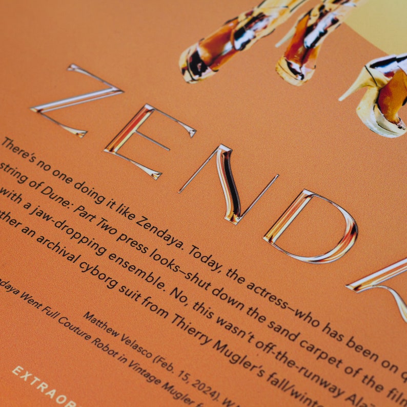 Zendaya Poster Dune: Part Two Mugler Robot Suit Retro Poster Movie ...