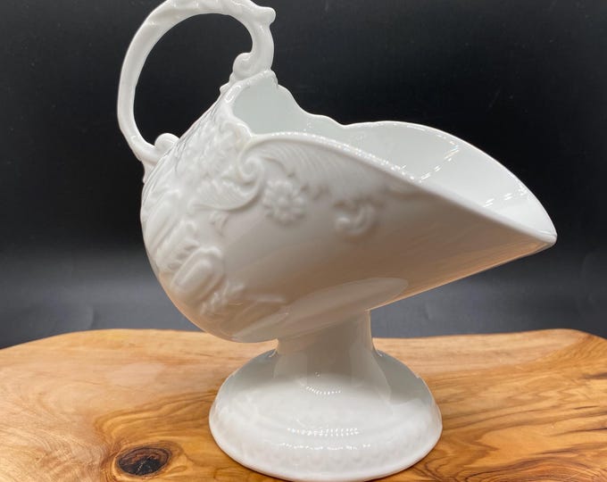 Vintage Sugar Scuttle White Floral Scroll Pattern - Etsy