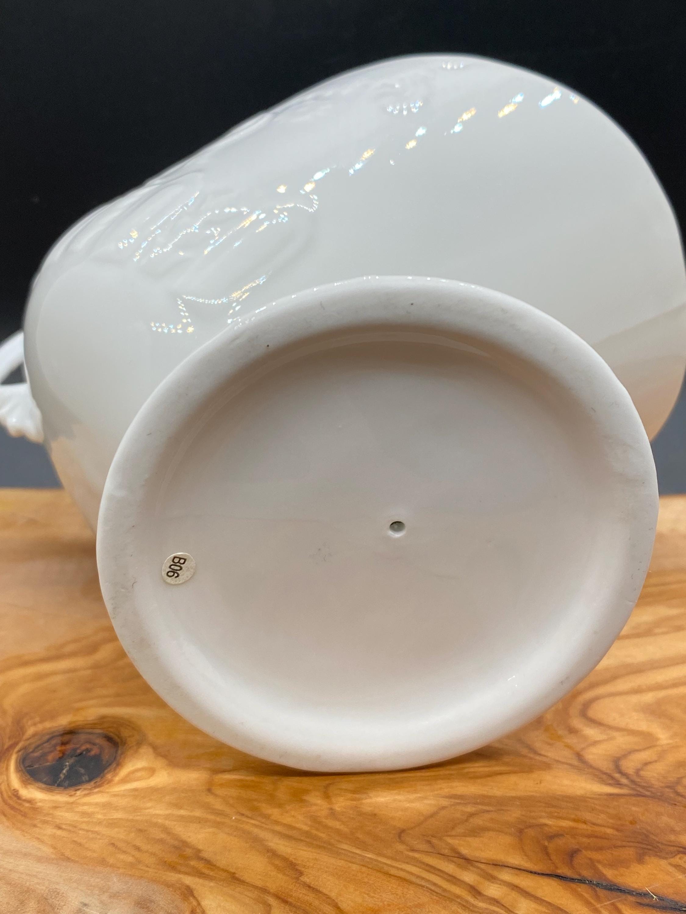 Vintage Sugar Scuttle White Floral Scroll Pattern - Etsy