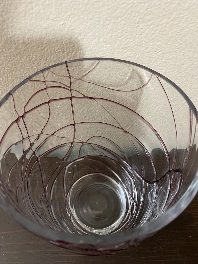 Art Glass Deep Purple and Clear Glass Vase ~ Murano Style - Etsy