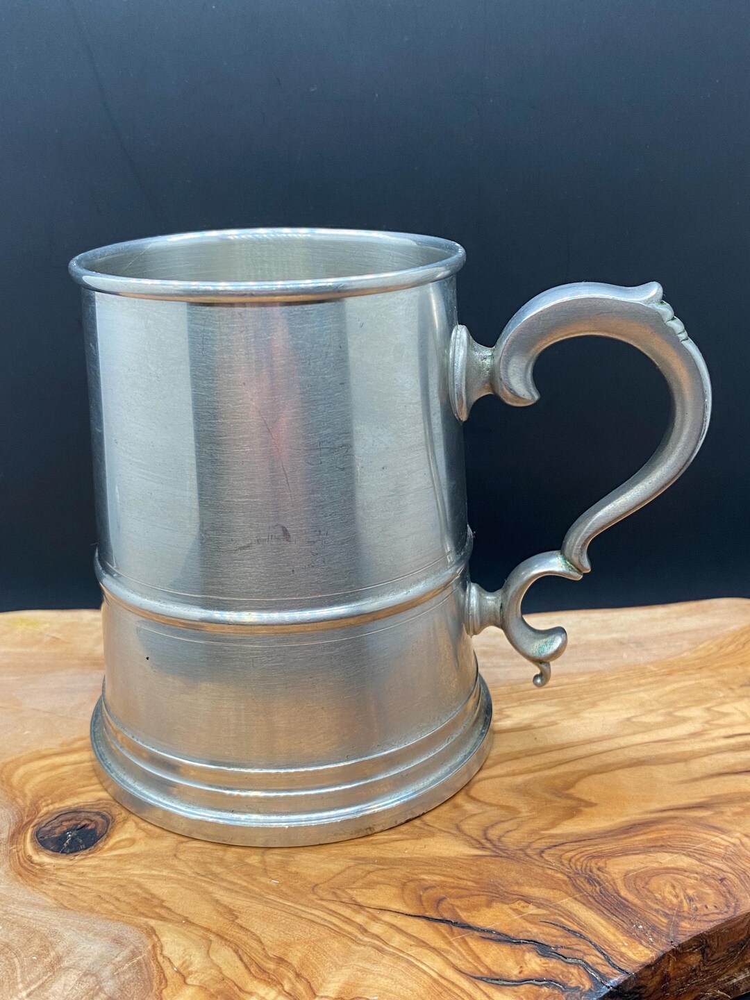 Woodbury Pewter England Tankard 3.5" X 4.675" 16 Oz Antique Colonial ...