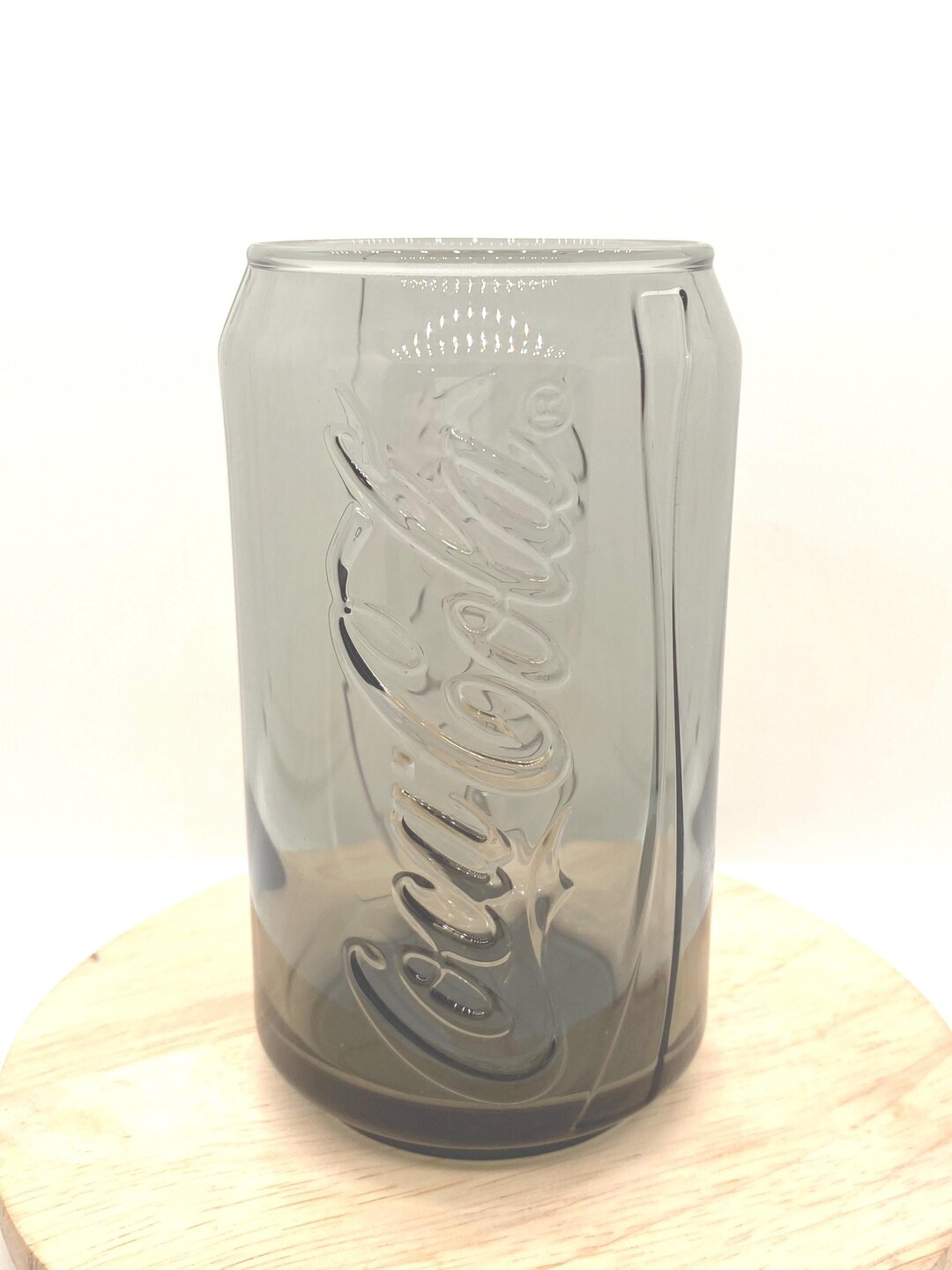 Vintage Coca-cola Can Shaped Smoke Tint Coke Glass - 12 Oz From ...