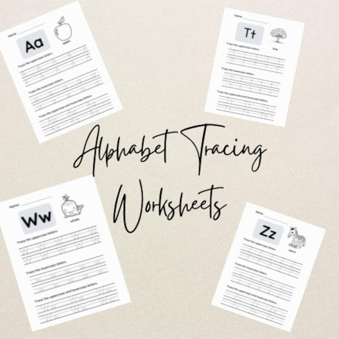 Alphabet Tracing Worksheets – Handwriting Practice (digital Download ...