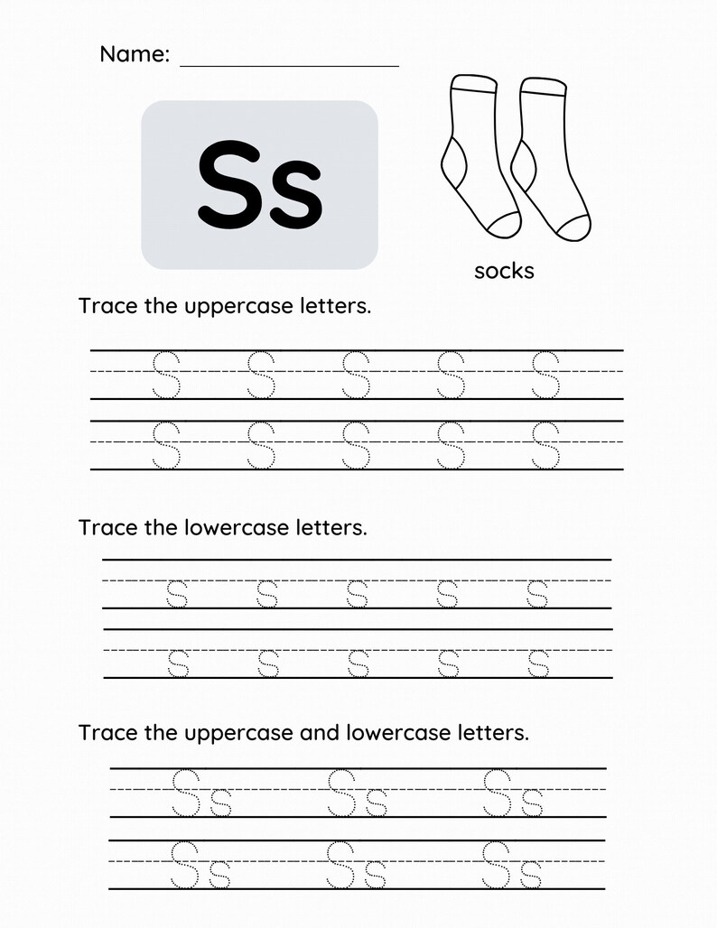 Alphabet Tracing Worksheets – Handwriting Practice (digital Download ...