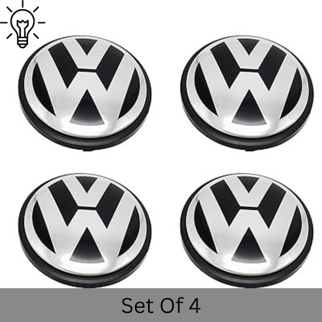 4PCS VW Wheel Hub Center Cap Centre Caps Copri Mozzi Adesivi Tappi ...