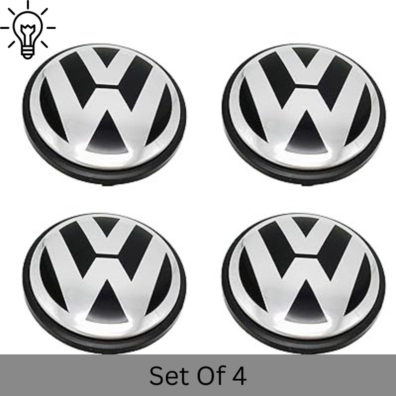 4PCS VW Wheel Hub Center Cap Centre Caps Copri Mozzi Adesivi Tappi ...