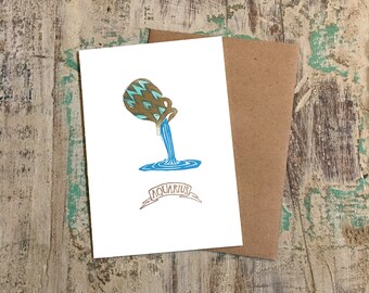 Aries the Ram Zodiac Letterpress Linocut Card - Etsy