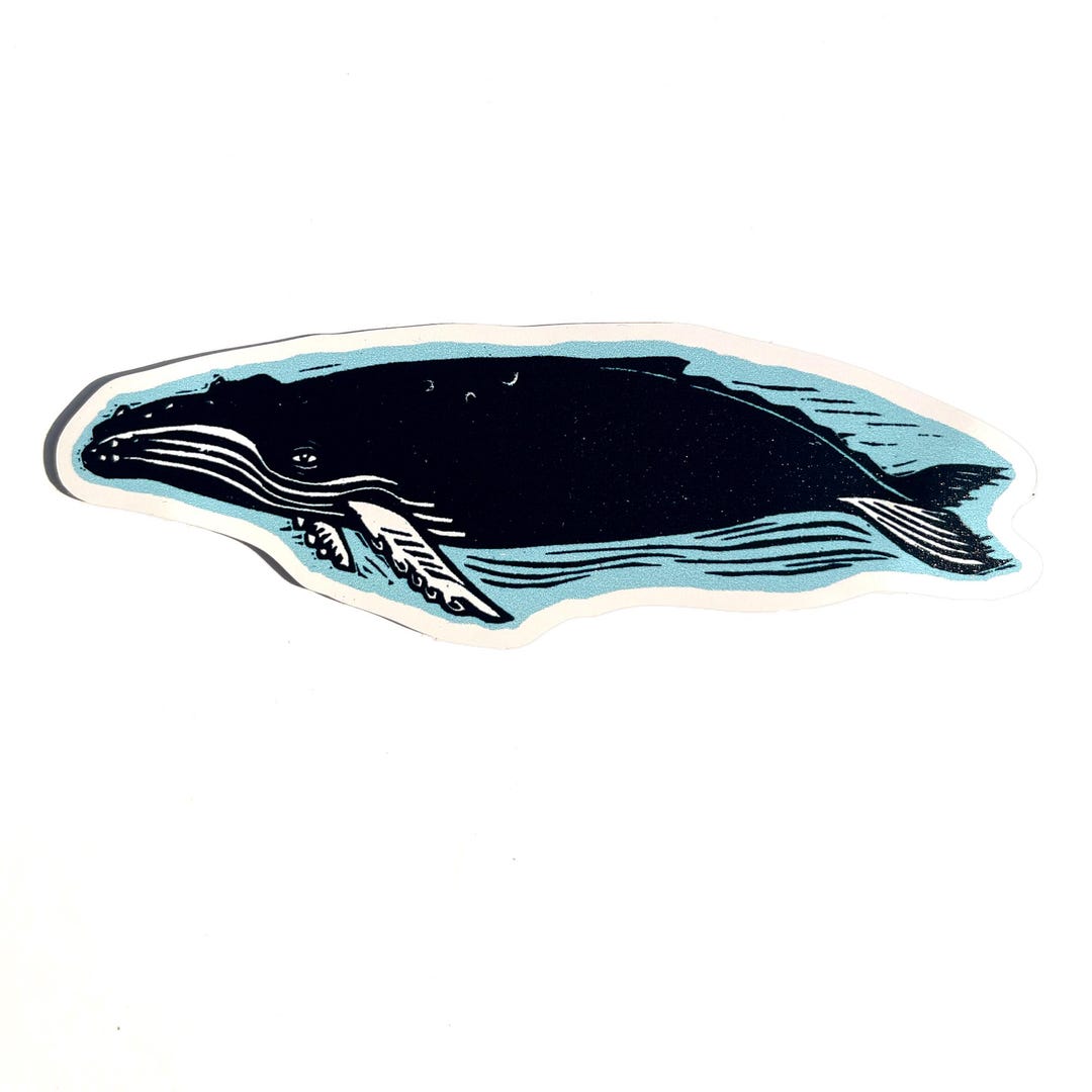 Humpback Whale Vinyl Sticker | Sticker for Water Bottle | Laptop ...