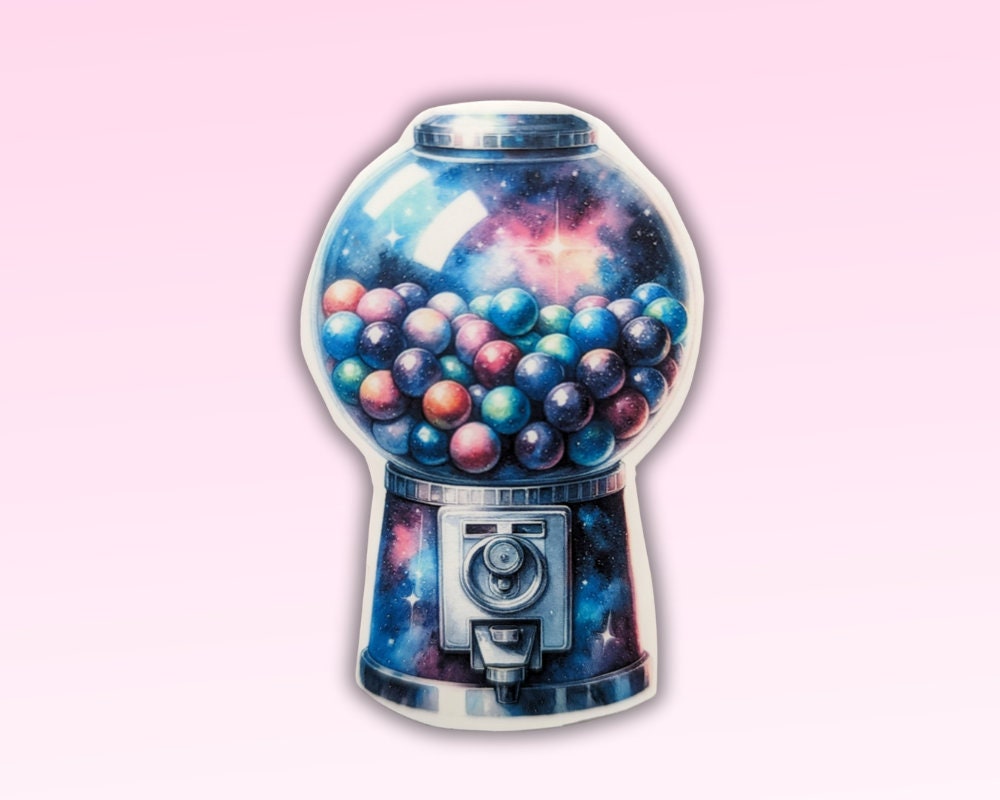 Gumball Machine Sticker Collection, Retro Vinyl Sticker Die Cut Set ...
