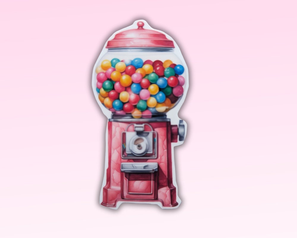 Gumball Machine Sticker Collection, Retro Vinyl Sticker Die Cut Set ...