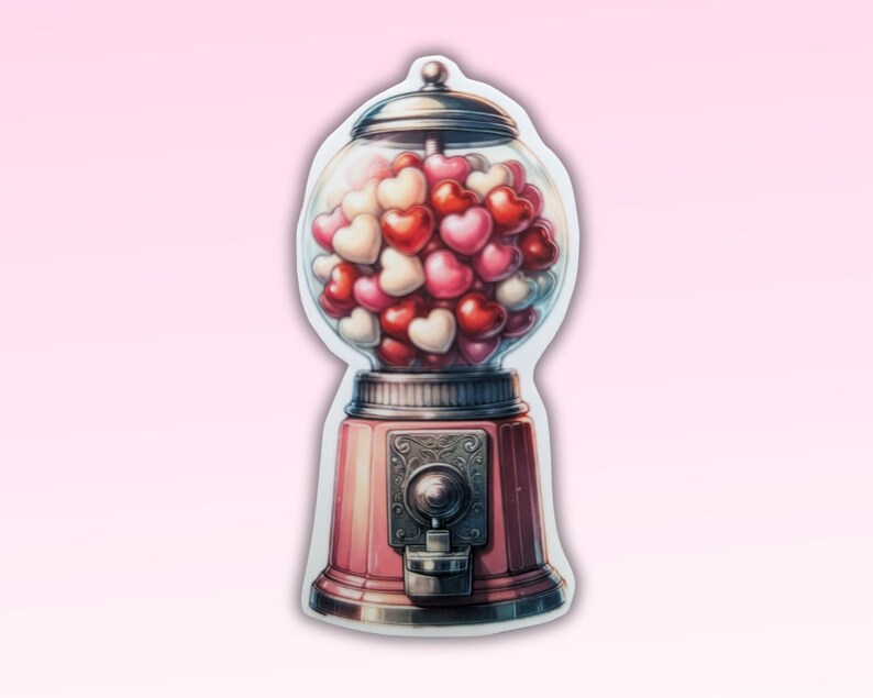 Gumball Machine Sticker Collection, Retro Vinyl Sticker Die Cut Set ...