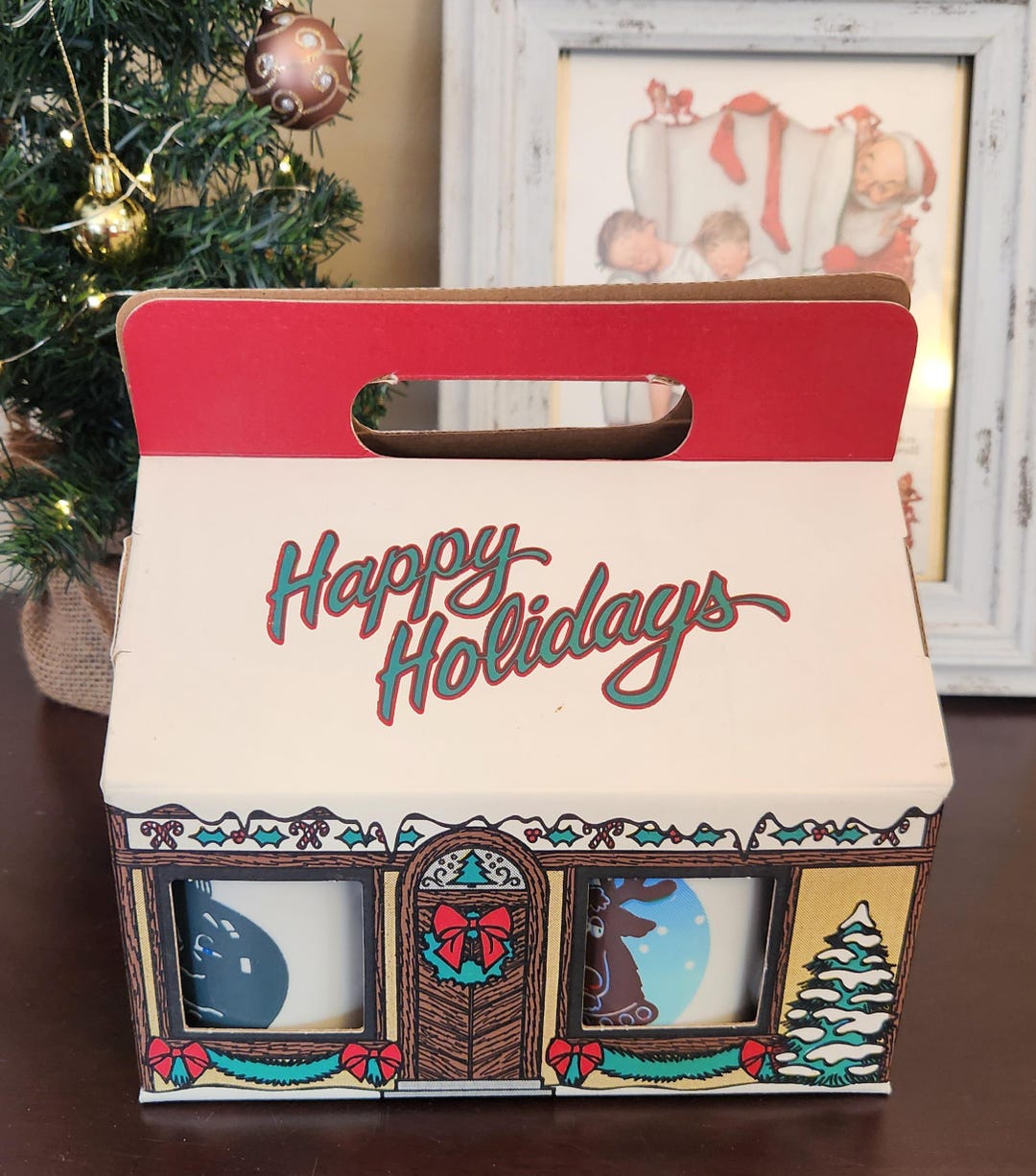 Vintage Set of 4 Boxed Denny’s Color Changing Christmas Mugs - Heat ...